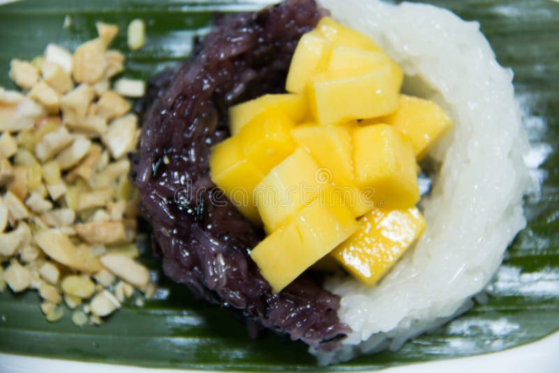 Dessert Sweet Sticky Rice with Mango Coconut Milk Stock Photo - Image ...