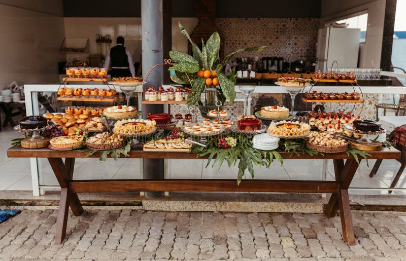 Dessert Table with Assorted Pastries and Cakes Stock Photo - Image of ...