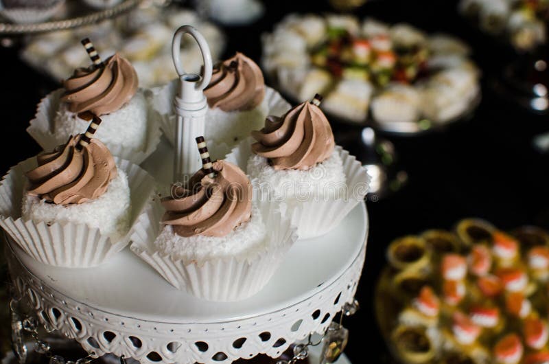 Dessert table stock image. Image of catered, chocolate - 256403651