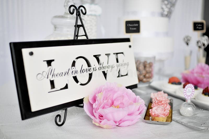 Dessert table stock photo. Image of flower, pink, dessert - 33540246