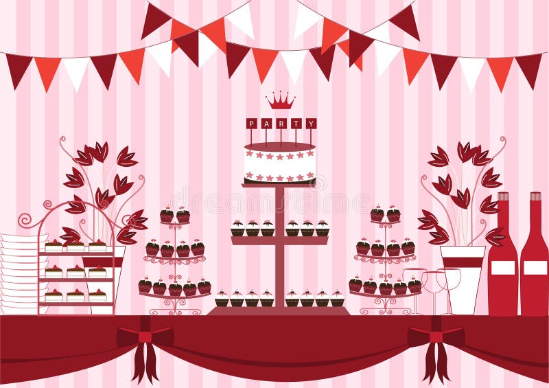 Dessert Table Party Illustrations Stock Illustrations – 182 Dessert ...