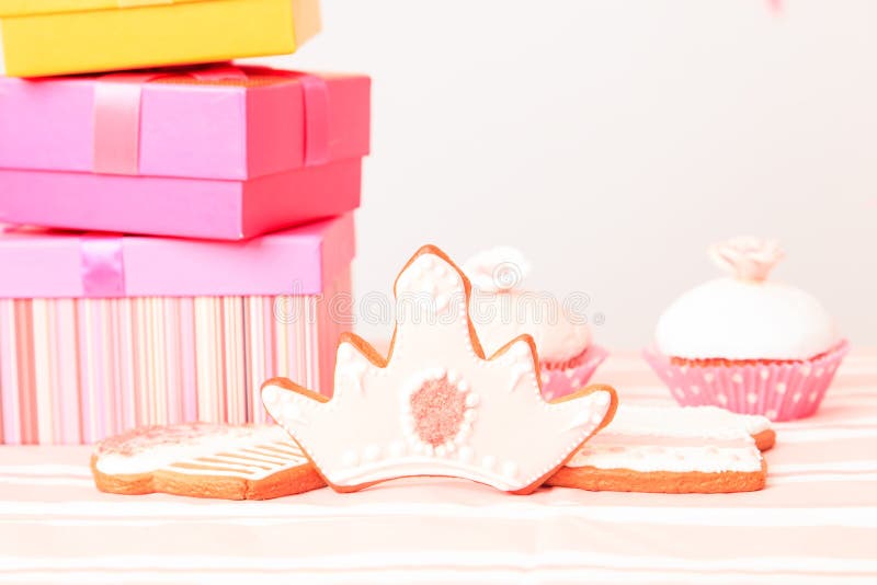 Dessert Table in Pink at Girls Party Stock Image - Image of ...