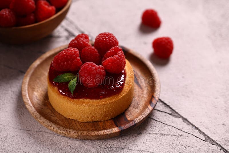 Dessert Tartlet with Fresh Raspberries Stock Image - Image of berries ...
