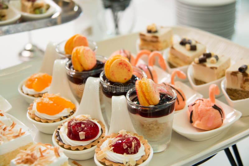 Dessert on Tray assorted stock image. Image of tasty - 72526785