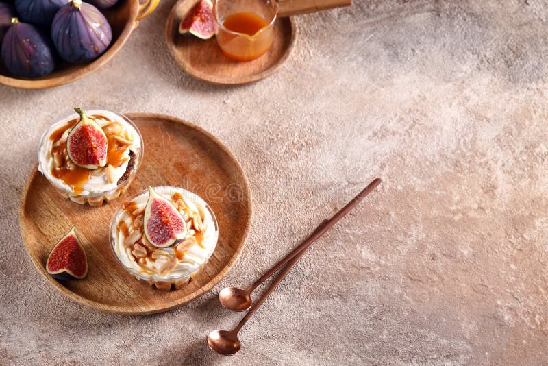 Dessert Trifle with Caramel Syrup Stock Image - Image of souffle, milk ...