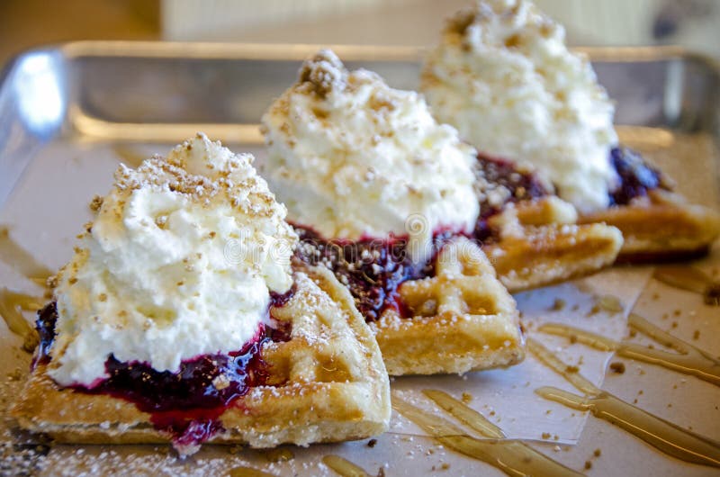 Dessert waffle stock photo. Image of fruit, topping, graham - 39222330