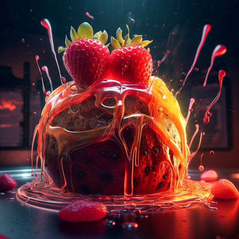 Dessertpunk Juicy Dynamic Lighting Poster. Generative AI Stock ...