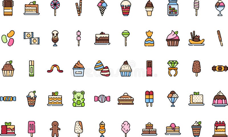 Desserts Candies Icons High-Quality Vector Icons Collection with ...