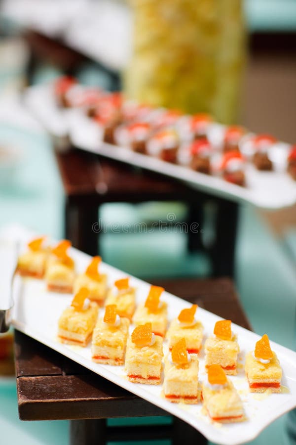 Desserts at Restaurant Buffet Table Stock Photo - Image of food ...