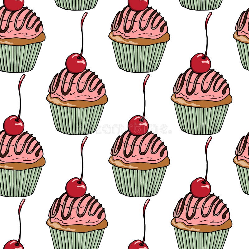 Desserts seamless pattern stock vector. Illustration of delicious ...