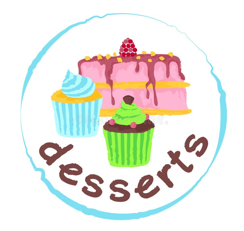Desserts sticker. stock vector. Illustration of isolated - 197145924