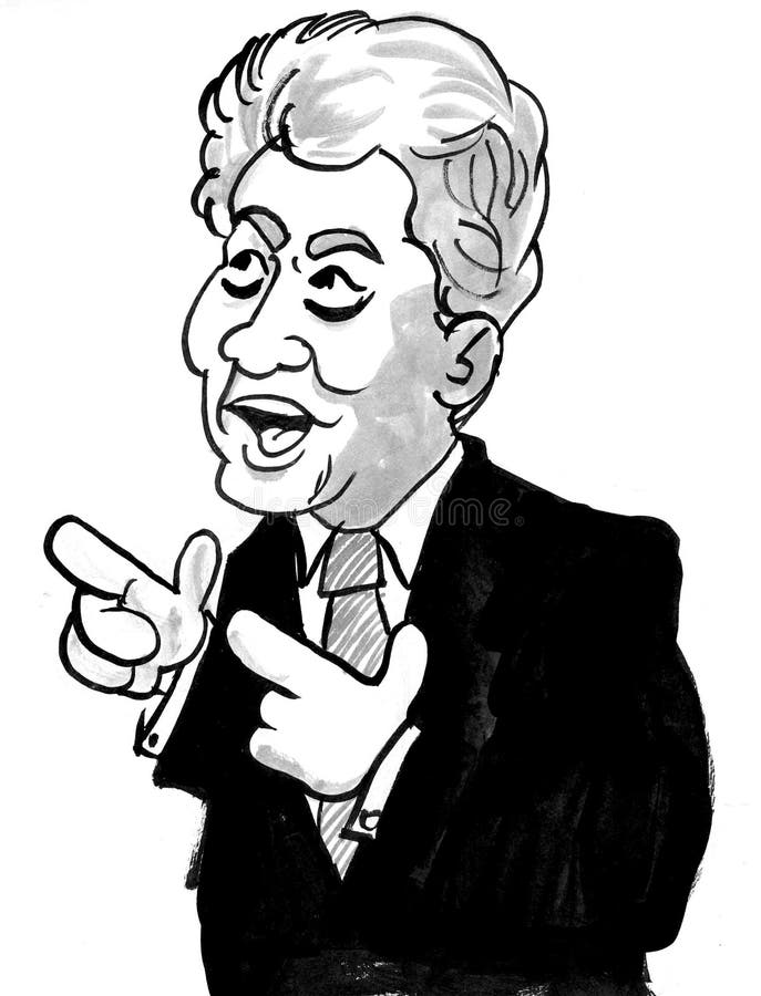 Bill Clinton-Regardant Vers Le Bas Illustration De Vecteur Dessin Noir ...