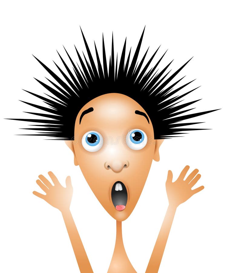 Garçon De Dessin Animé Effrayé Enfant Effrayé Se Cachant Derrière