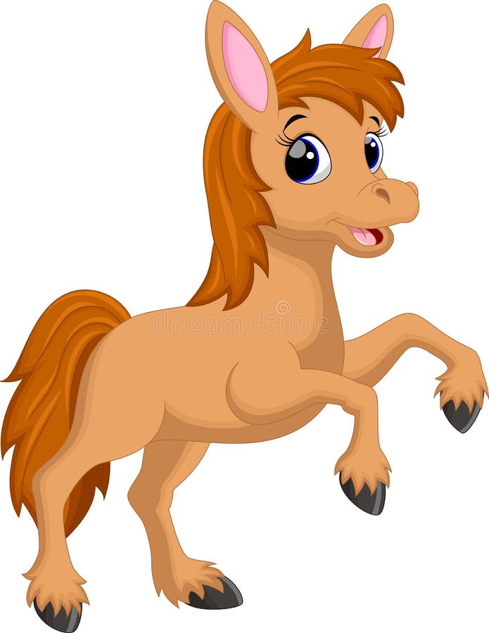 Dessin Animé Mignon De Cheval Illustration Stock - Illustration du ...