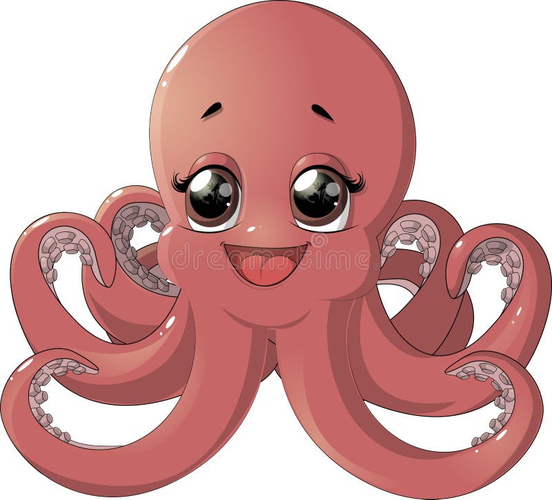 Dessin Animé Mignon De Poulpe Illustration de Vecteur - Illustration du ...