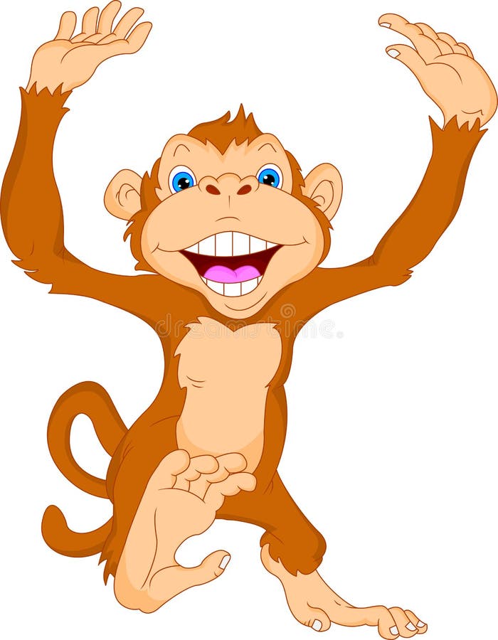 Singe Mignon Avec Le Signe Blanc Illustration de Vecteur - Illustration ...