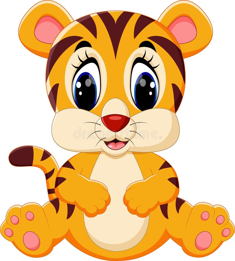 Dessin Animé Mignon De Tigre Illustration de Vecteur - Illustration du ...