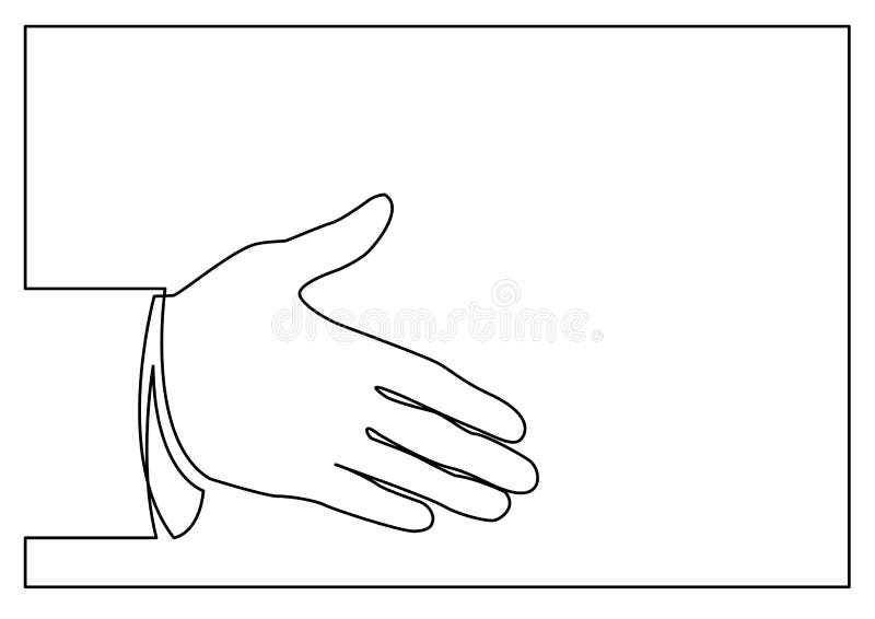 Dessin Au Trait Continu De Geste De Salutation De Main Illustration de ...