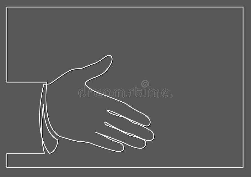 Dessin Au Trait Continu De Geste De Salutation De Main Illustration de ...