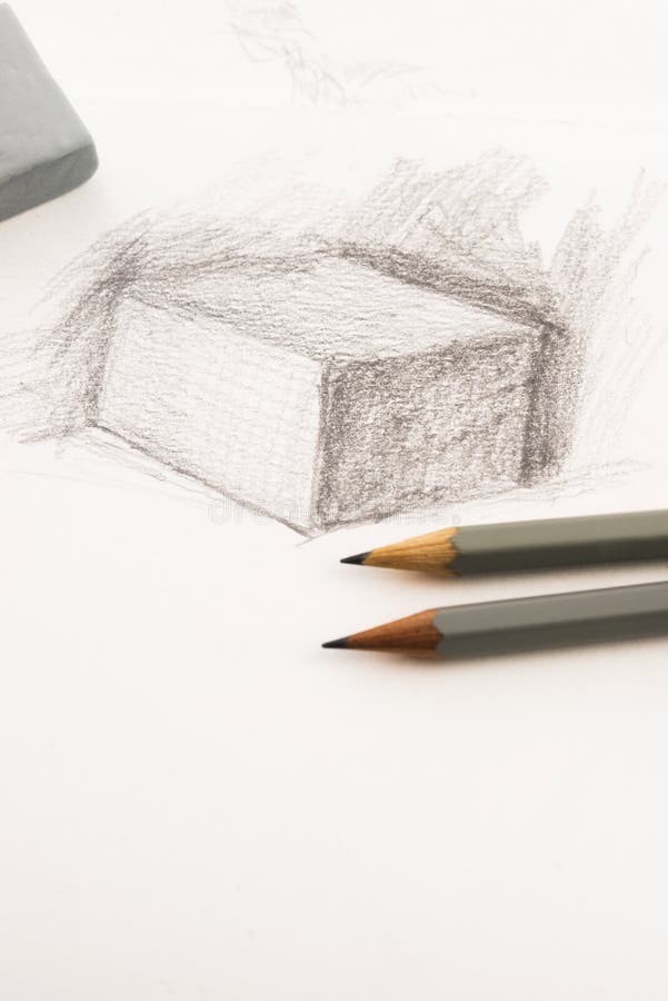 Dessin D'artiste Par Le Crayon Sur Le Papier Image stock - Image of ...