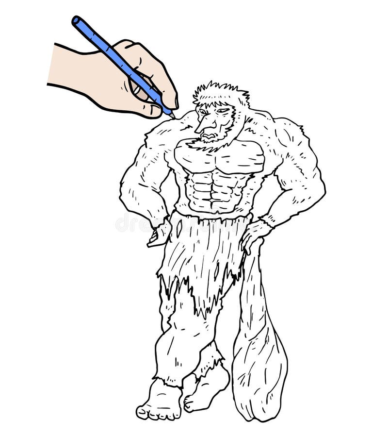 Dessin d'un monstre illustration de vecteur. Illustration du crayon ...