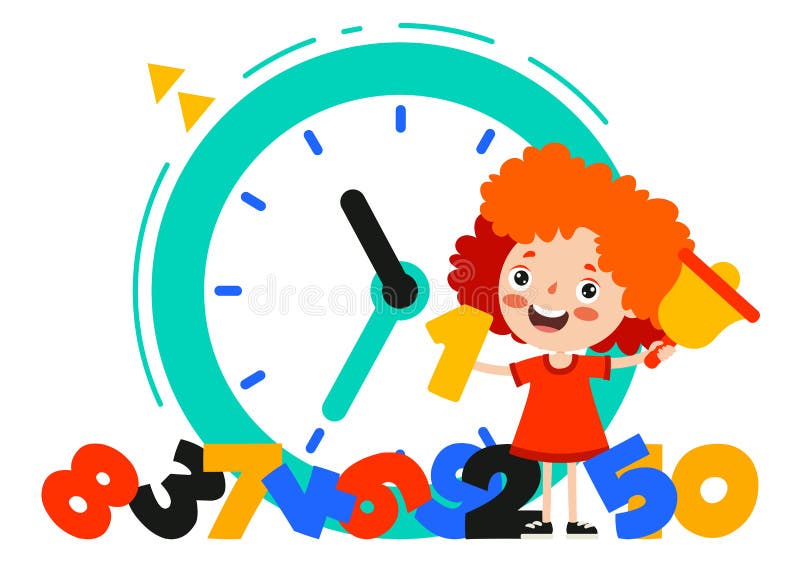 Dessin De Concept De Temps Avec Des Objets Plats Illustration de ...