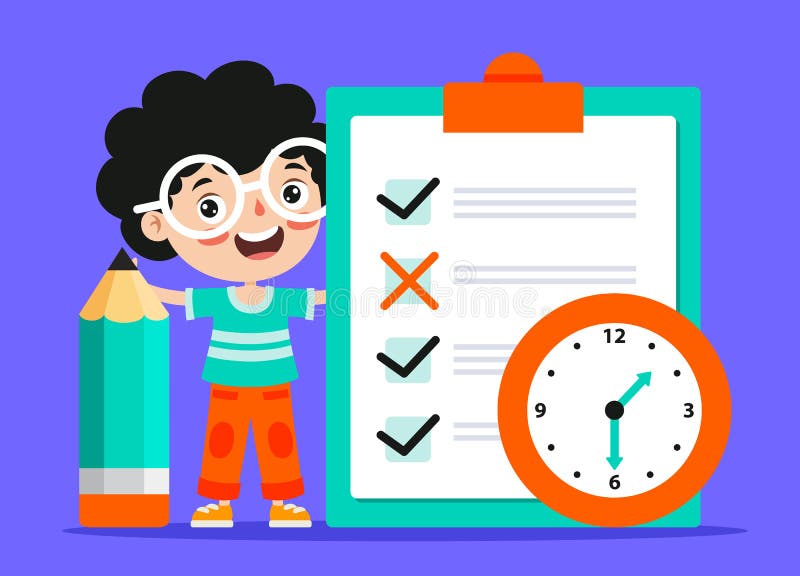 Dessin De Concept De Temps Avec Des Objets Plats Illustration de ...