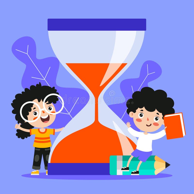 Dessin De Concept De Temps Avec Des Objets Plats Illustration de ...