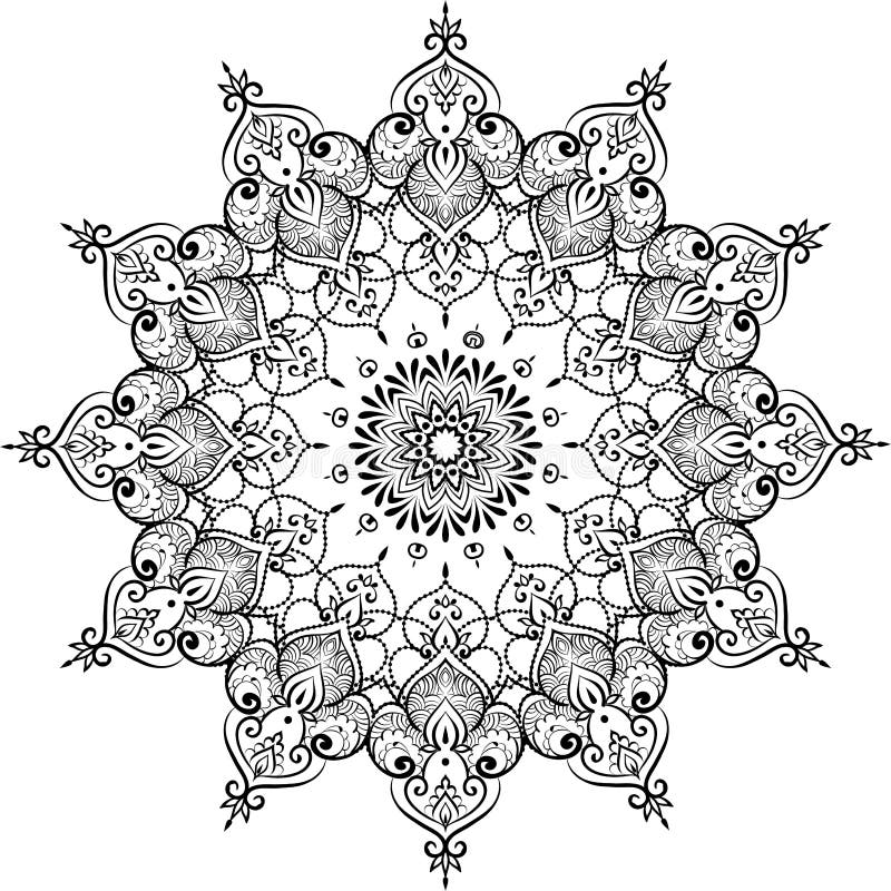 Mandala Rond Floral De Dentelle Illustration de Vecteur - Illustration ...