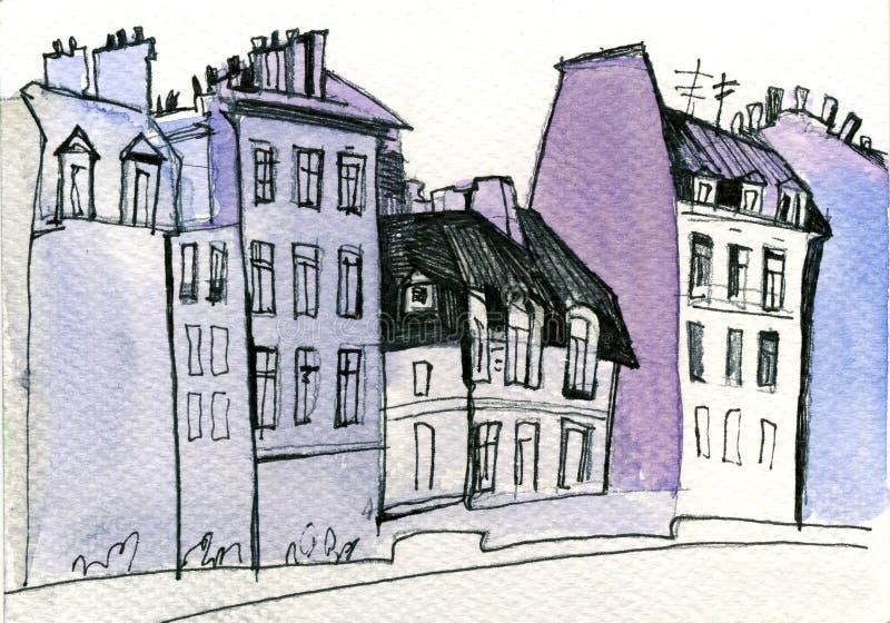 Rue Confortable De Paris, France Illustration de Vecteur - Illustration ...