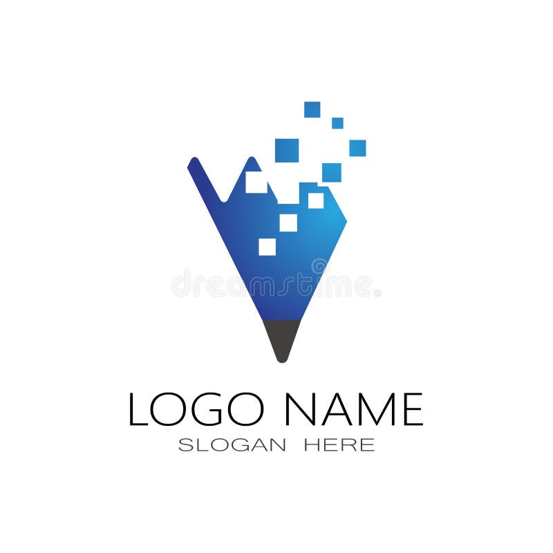 Dessin De Symbole Vectoriel De Logo De Crayon Illustration de Vecteur ...