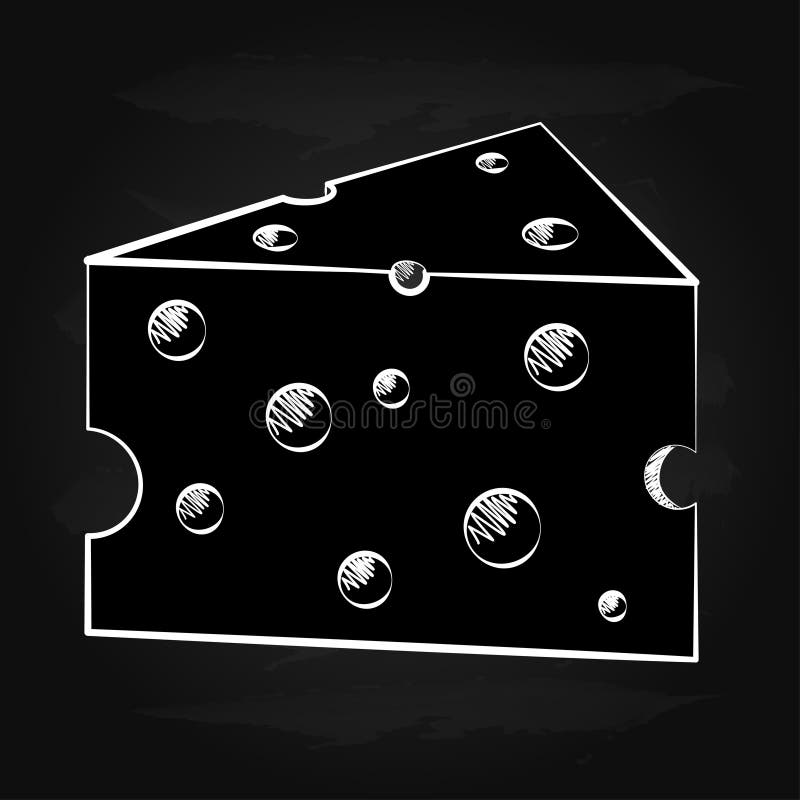 Dessin Noir Et Blanc D'un Morceau De Fromage Illustration de Vecteur ...