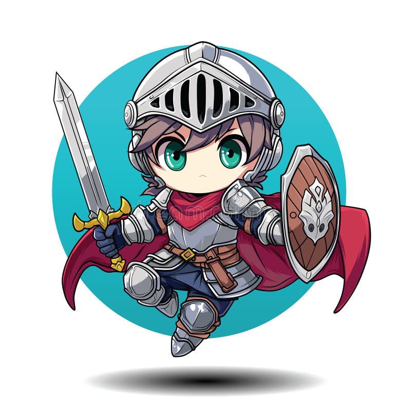 Dessin Vectoriel Mignon Chevalier Style Chibi Illustration Stock ...