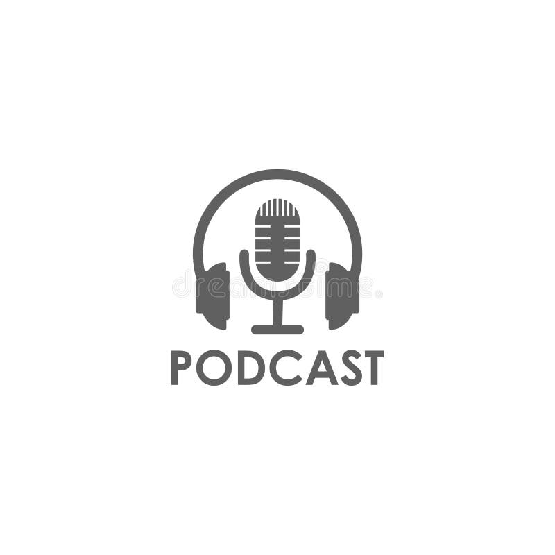 Simple Mic Microphone Headphones Waveform Sound Wave for Podcast Radio ...