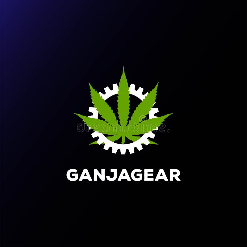 Marijuana Ganja Cannabis Gear Cog Logo Design Stock Vector ...