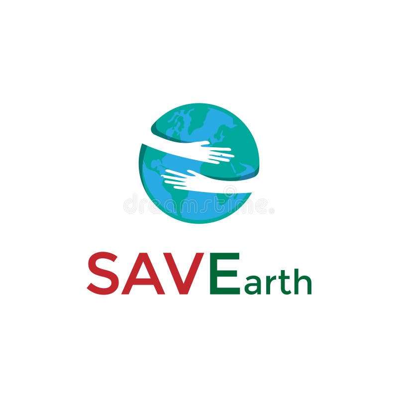 Save Care World Globe Earth with Hand Hug Embrace Eco Environment Logo ...