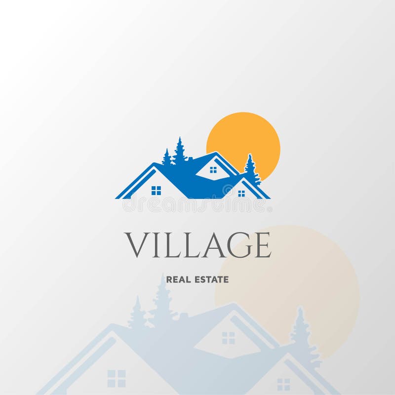 Sunrise Real Estate Logo Design Set Stock Vector - Illustration of ...