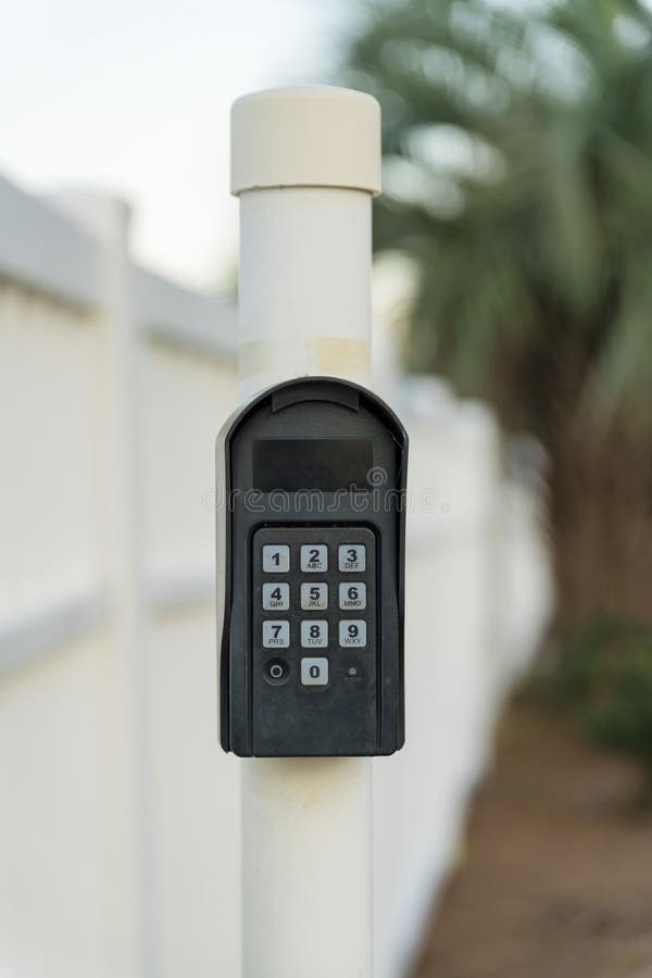 Destin, Florida- Digital Keypad for Automatic Gate Stock Image - Image ...