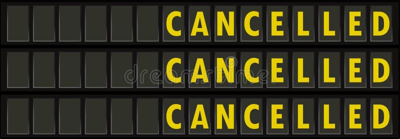 Cancelled Red Text Header stock vector. Illustration of opened - 185199905