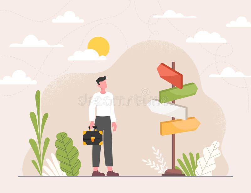 Choice destination concept stock illustration. Illustration of student ...