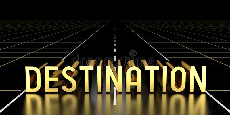 Destination Concept, Road - 3D Rendering Stock Illustration ...
