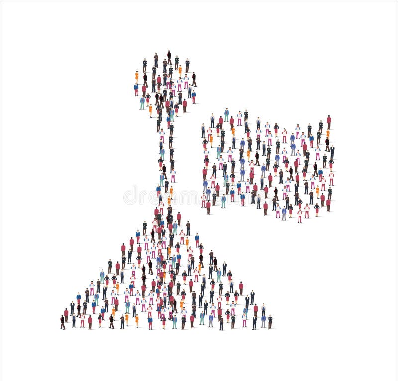 A Destination Flag Symbol Made from a Large Group of People Stock ...