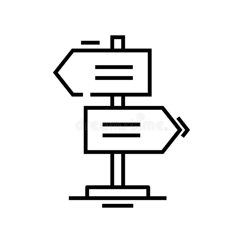 Destination Guide Line Icon, Concept Sign, Outline Vector Illustration ...