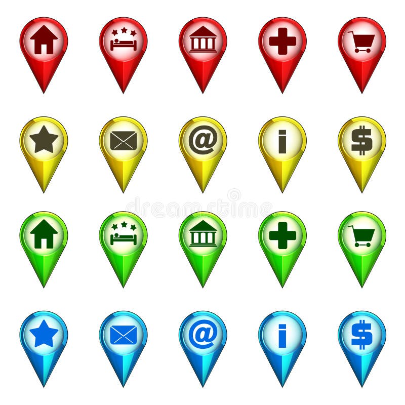 Destination Icon Navigation Collection Vector Stock Vector ...