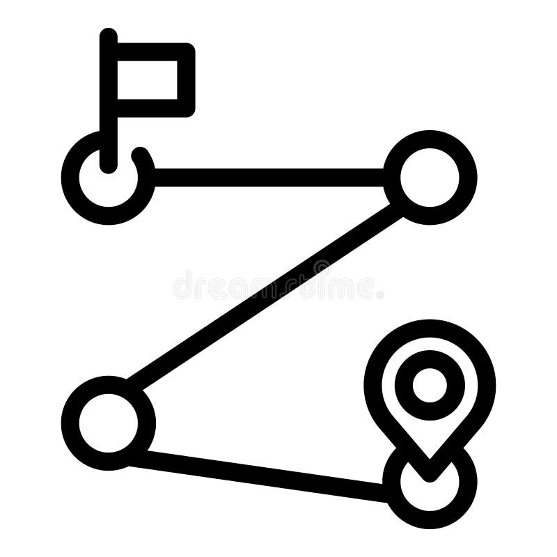 Destination Itinerary Icon, Outline Style Stock Vector - Illustration ...