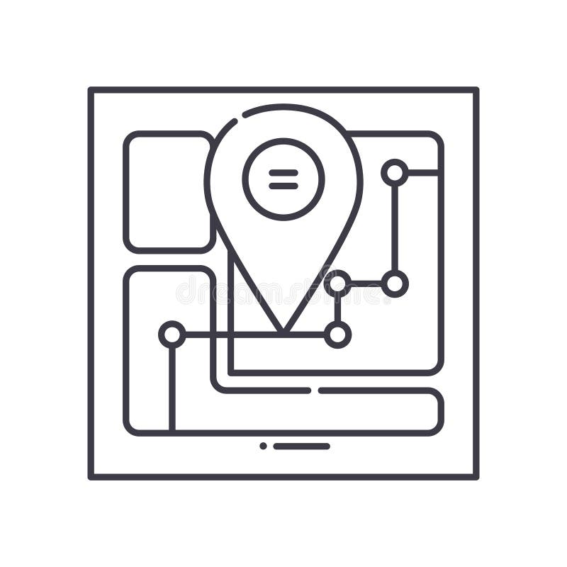 Destination Map Icon, Linear Isolated Illustration, Thin Line Vector ...
