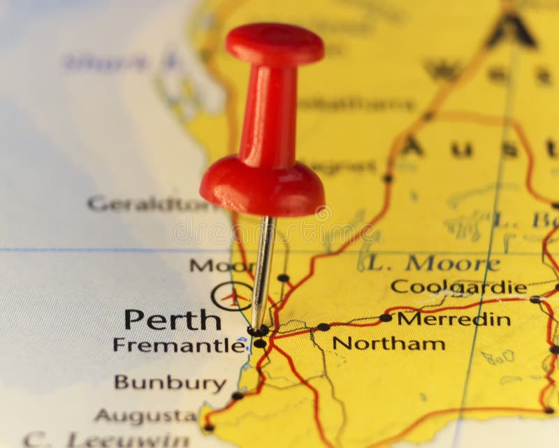 Destination Map Perth Australia Stock Illustration - Illustration of ...