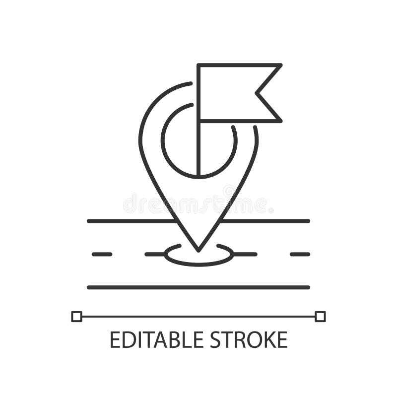 Destination Marker Pixel Perfect Linear Icon Stock Vector ...