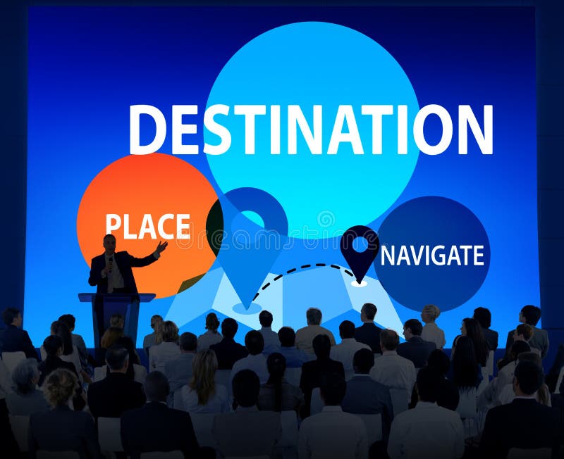 Destination Navigate Exploration Place Travel Concept Stock ...