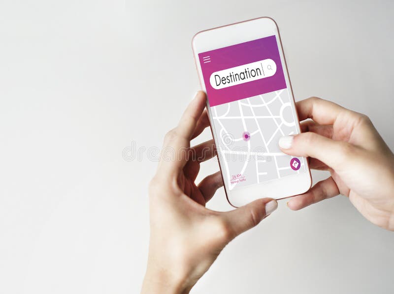 Destination Navigation GPS Map Concept Stock Photo - Image of messaging ...